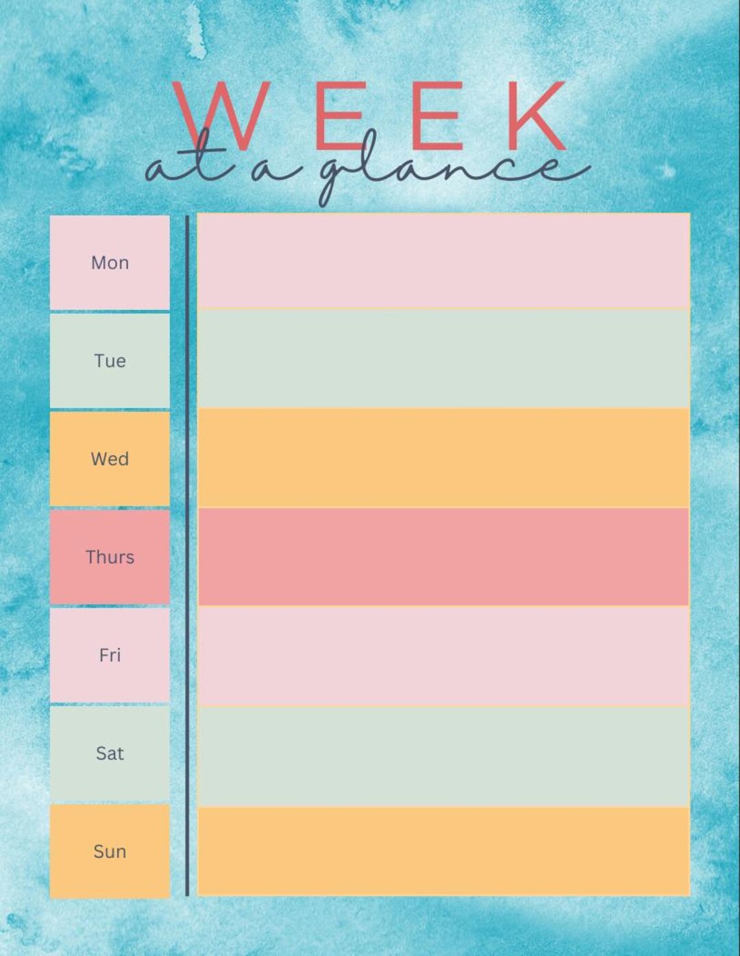 Sea Creature Kids Weekly Planner: Ocean Theme Organizer (printable PDF ...
