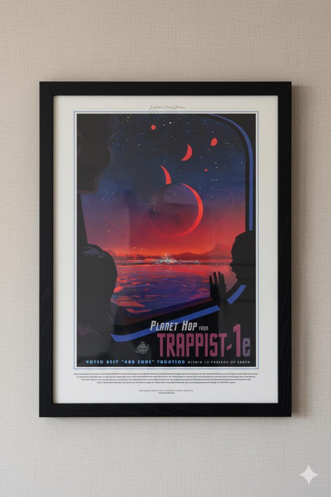 NASA Exoplanet Travel Poster, Trappist-1e Space Art Print, Sci-fi ...