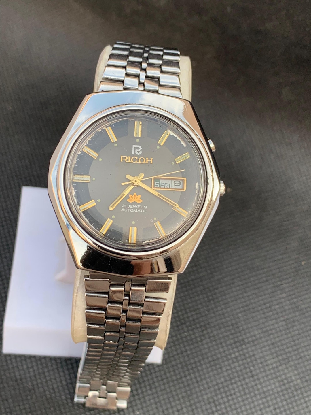 Vintage Ricoh Automatic 21 Jewels Men Wristwatch Bi Color Dial, Made in ...
