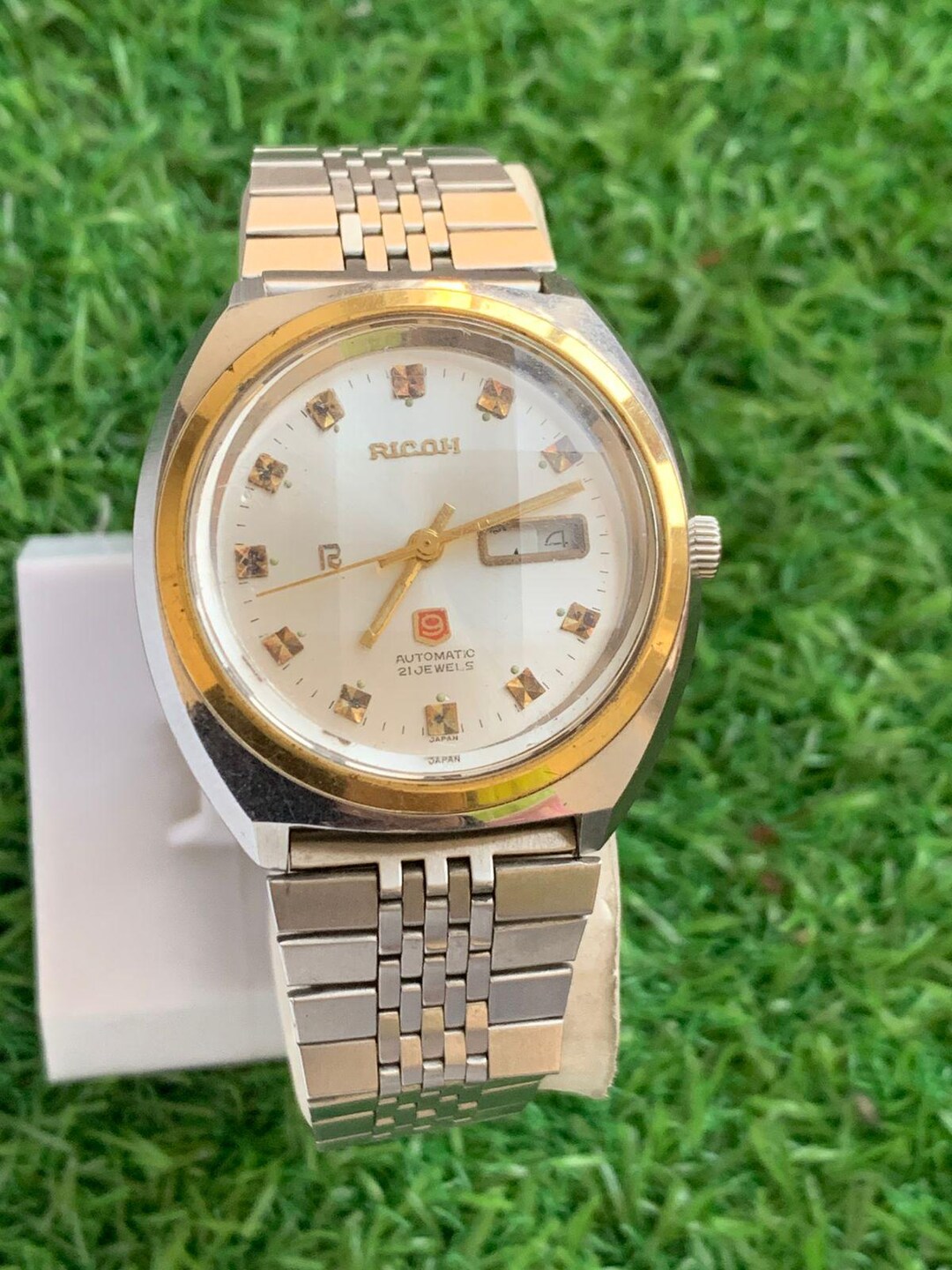 Vintage Ricoh Automatic 21 Jewels Men Wristwatch Silver Color Dial ...