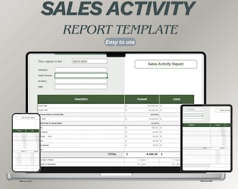 Sales Activity Report Template for Excel & Google Sheets | Daily ...