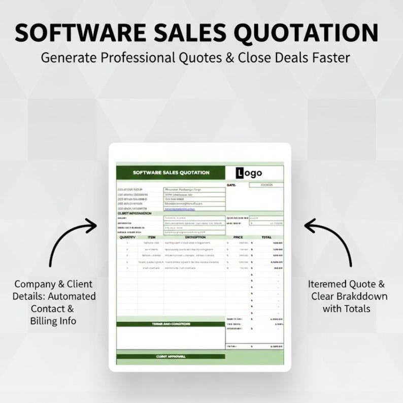 Free Software Sales Quotation Template for Excel & Google Sheets | IT ...