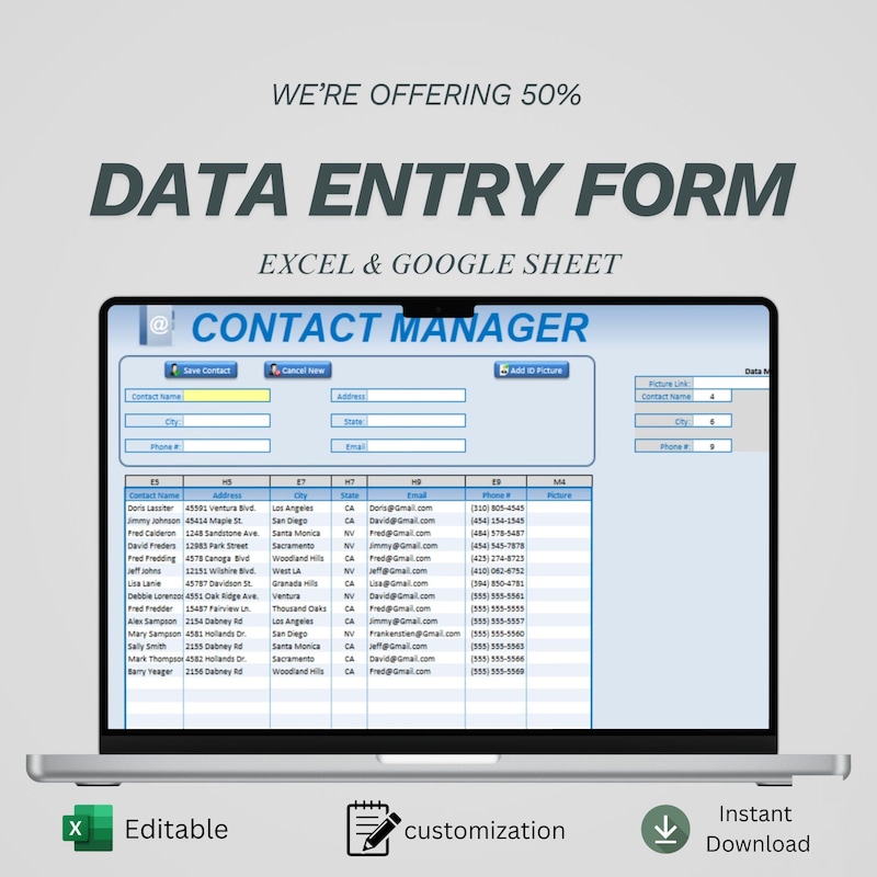 Excel Data Entry Tracking - Etsy