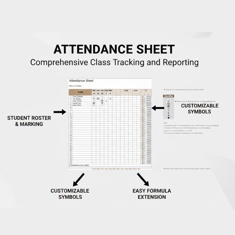 Child Attendance Tracker Excel Template | Daycare Enrollment ...