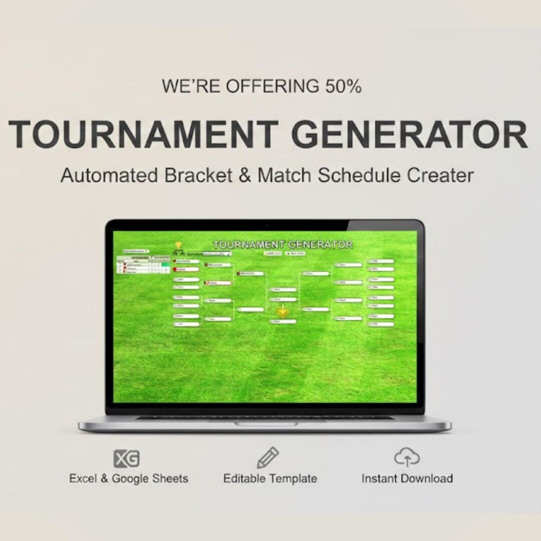 Tournament Generator Spreadsheet | Automated Bracket & Match Schedule ...