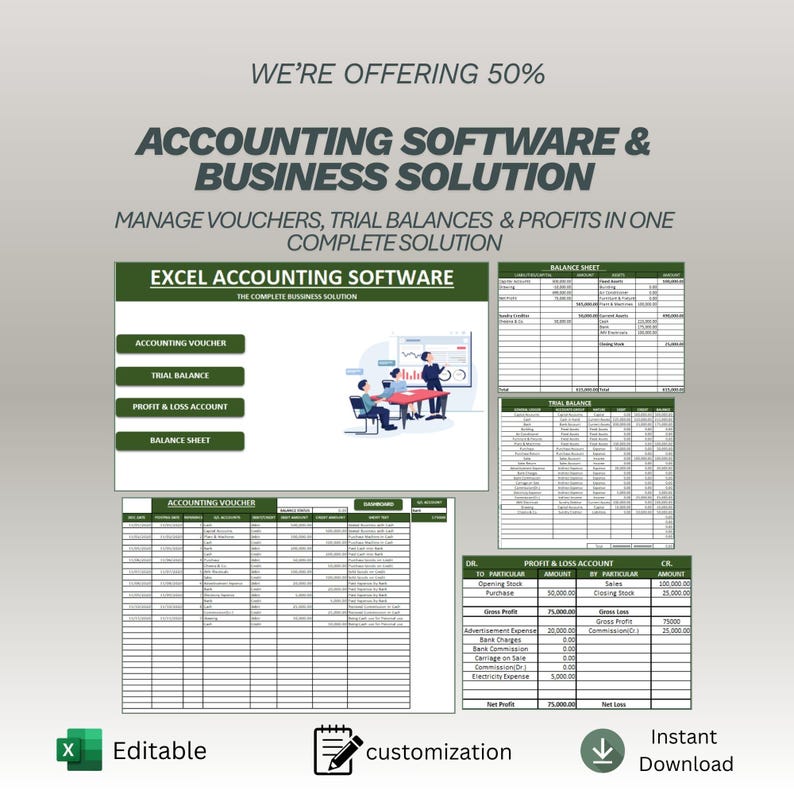 Excel Accounting Software Template | Business Financial Management ...