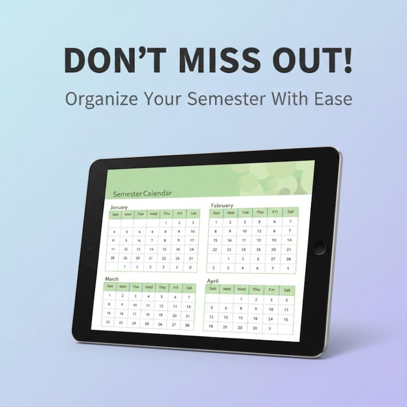 Student Class Schedule Template | College Uni Semester Planner ...