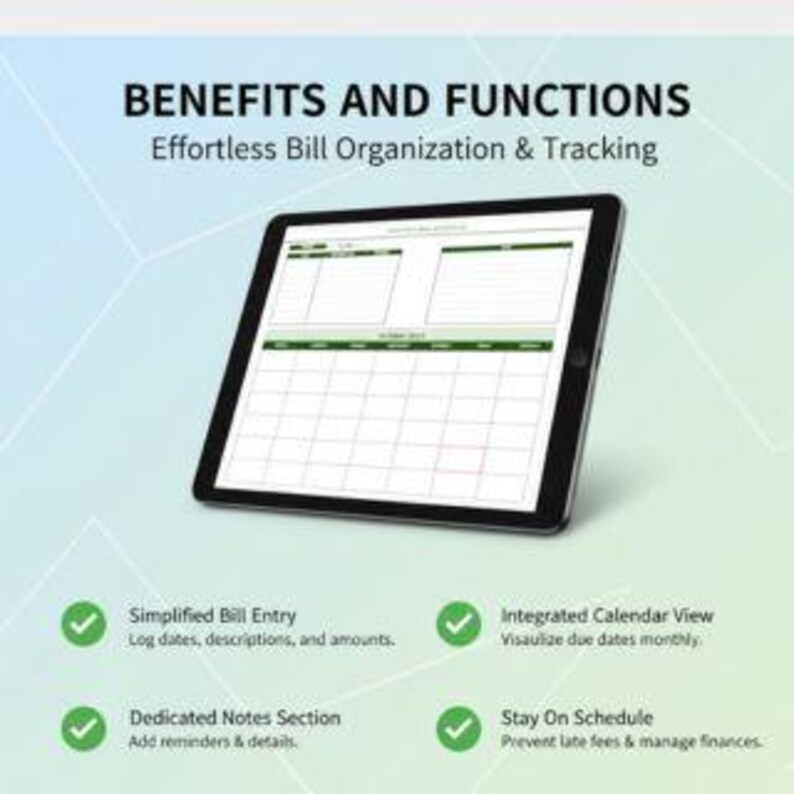 Monthly Bill Blank Budget Template for Excel Google Sheets | Simple ...