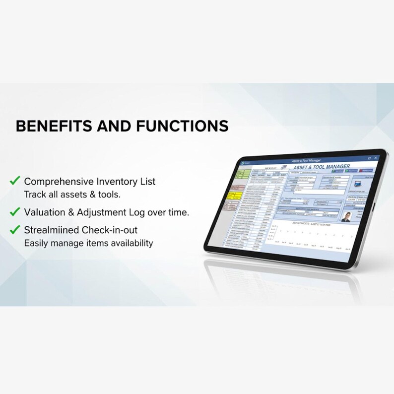Asset & Tool Manager Excel Template | Equipment Tracker - Inventory ...