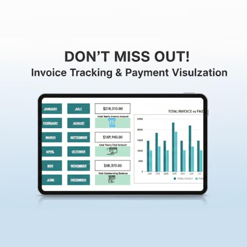 Invoice Tracker Financial Dashboard Excel | Invoice Management System ...
