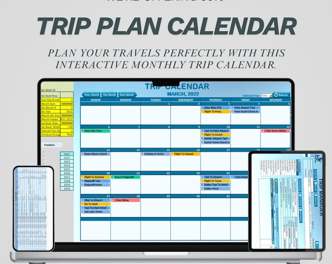 Travel Planner Excel Spreadsheet: Budget & Itinerary Template - Etsy