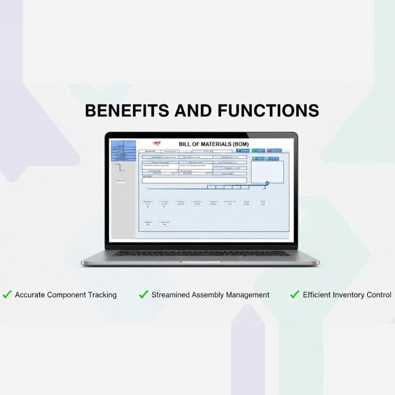 Bill of Materials BOM Excel Template | Manufacturing Inventory Tracker ...