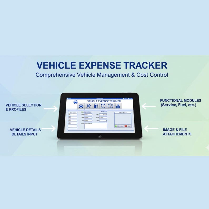 Vehicle Expense Tracker Excel Template Car Maintenance Log Fuel Tracker ...