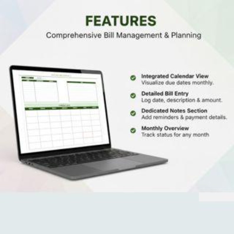 Monthly Bill Blank Budget Template for Excel Google Sheets | Simple ...