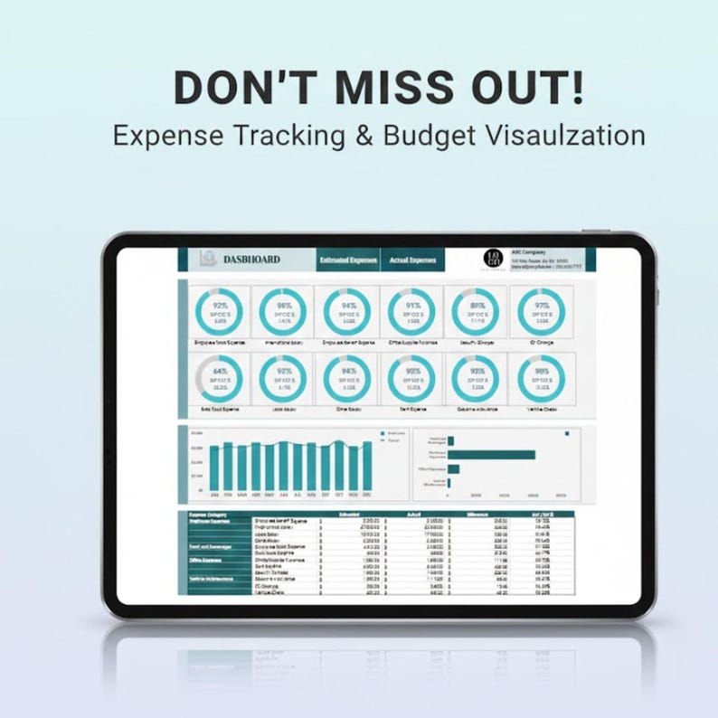 Estimated Expenses Excel Sheet | Expense Projection Tracker | Instant ...