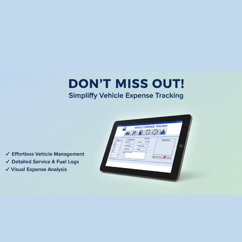 Vehicle Expense Tracker Excel Template Car Maintenance Log Fuel Tracker ...