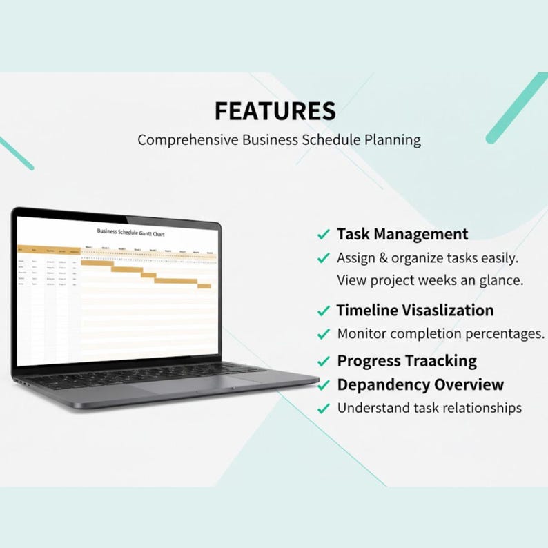 Business Schedule Gantt Chart Excel Template | Project Management ...