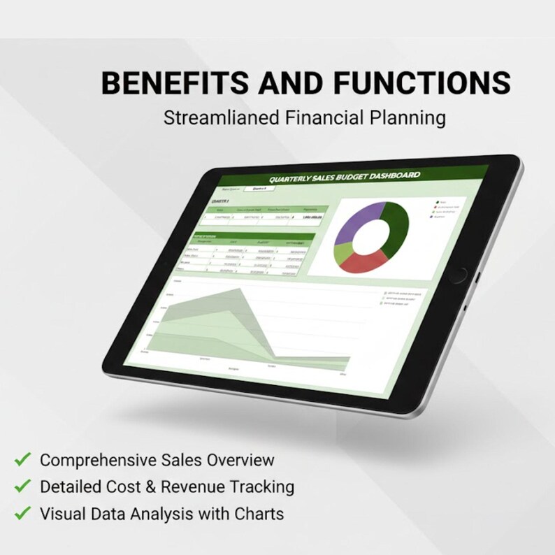 Quarterly Sales Budget Dashboard Template for Excel | Sales Planning ...