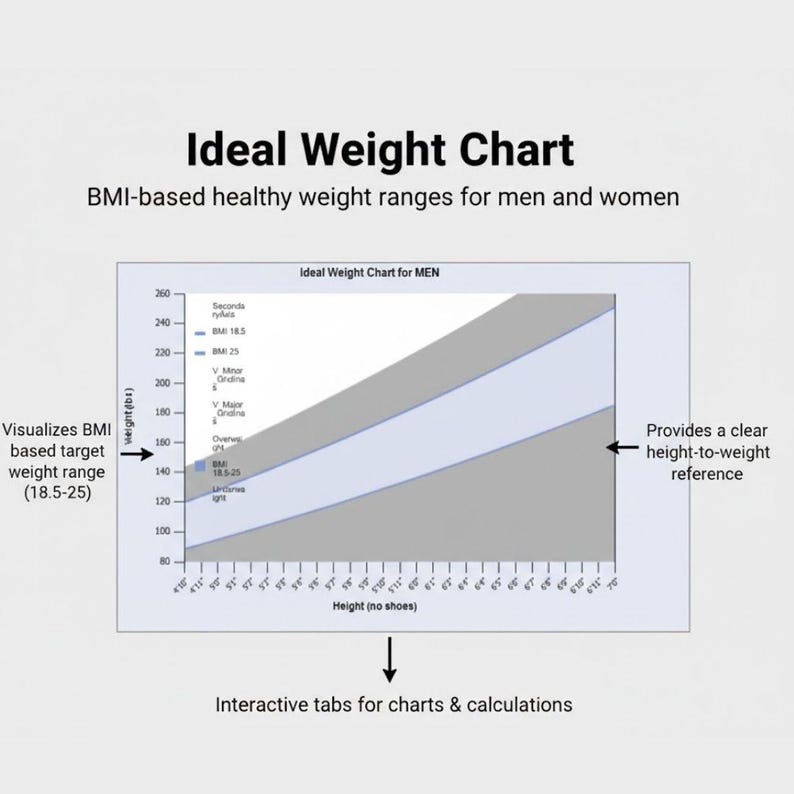 Ideal Weight Calculator Excel Template | BMI Health Tracker ...