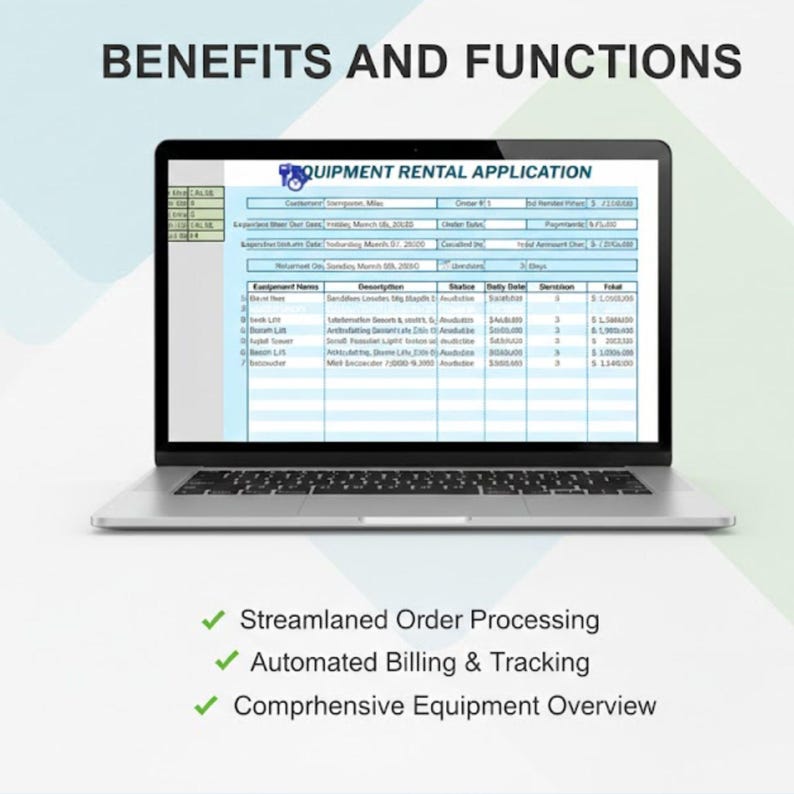 Equipment Rental Tracker Excel Template | Heavy Machinery Leasing ...