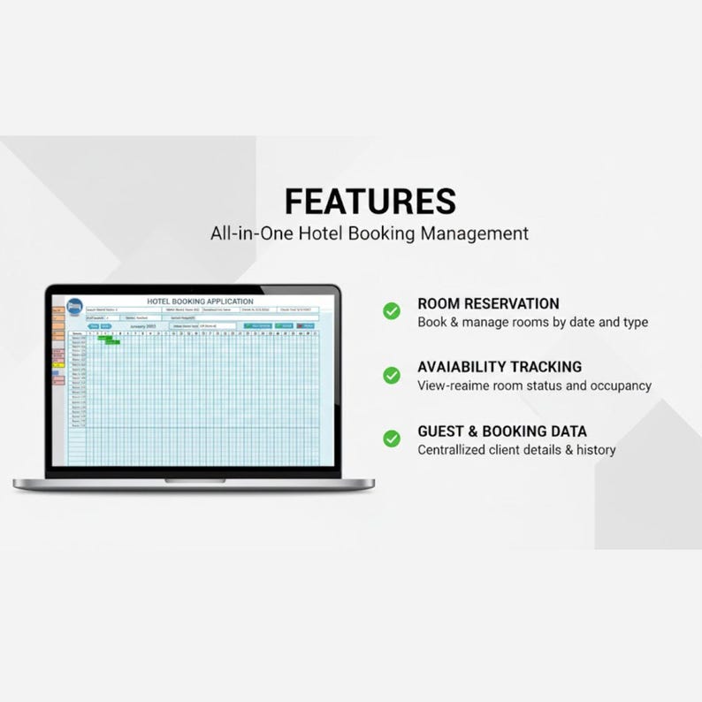 Hotel Booking Management Excel Template | Guest Reservation Tracker ...