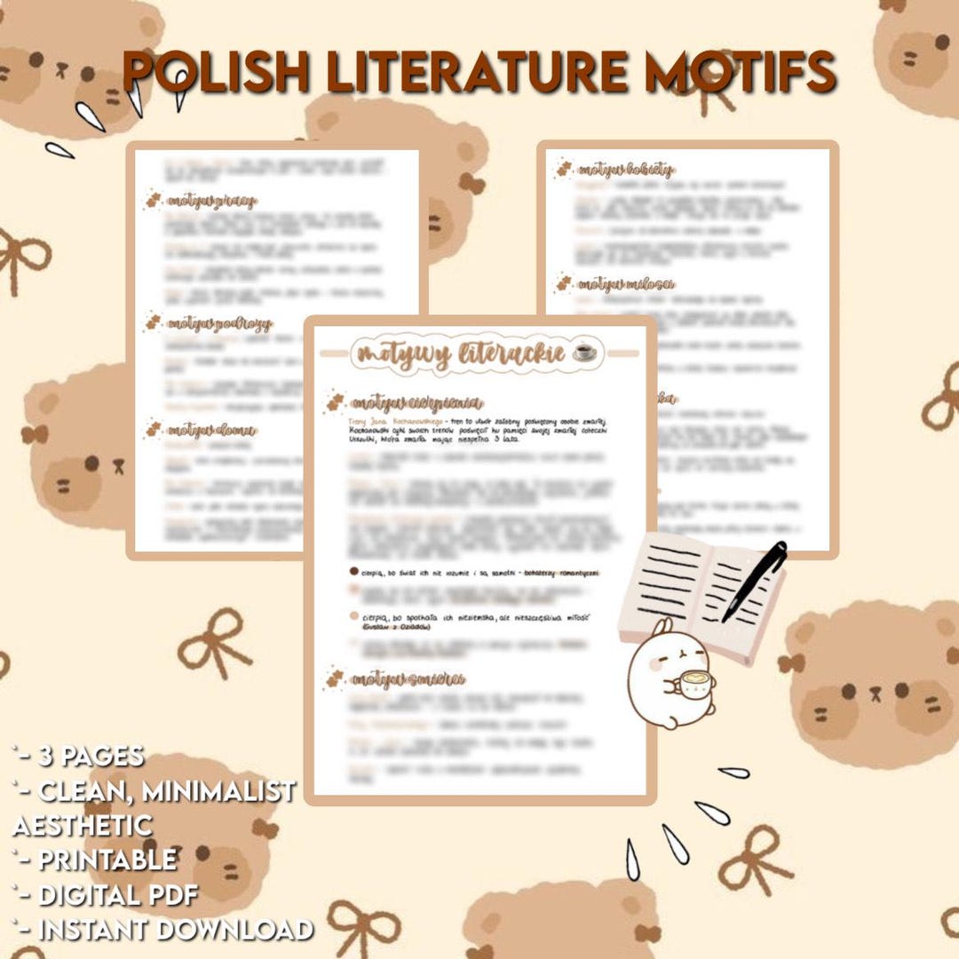Polish Literature Motifs | Clean Study Notes | Exam Revision Cheat ...