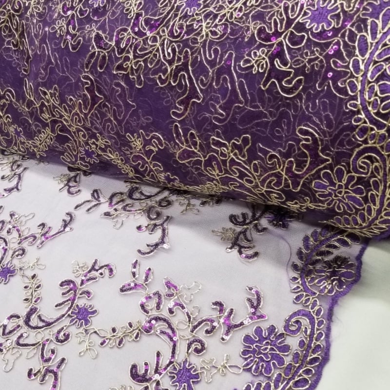 Purple Lace Fabric - Etsy