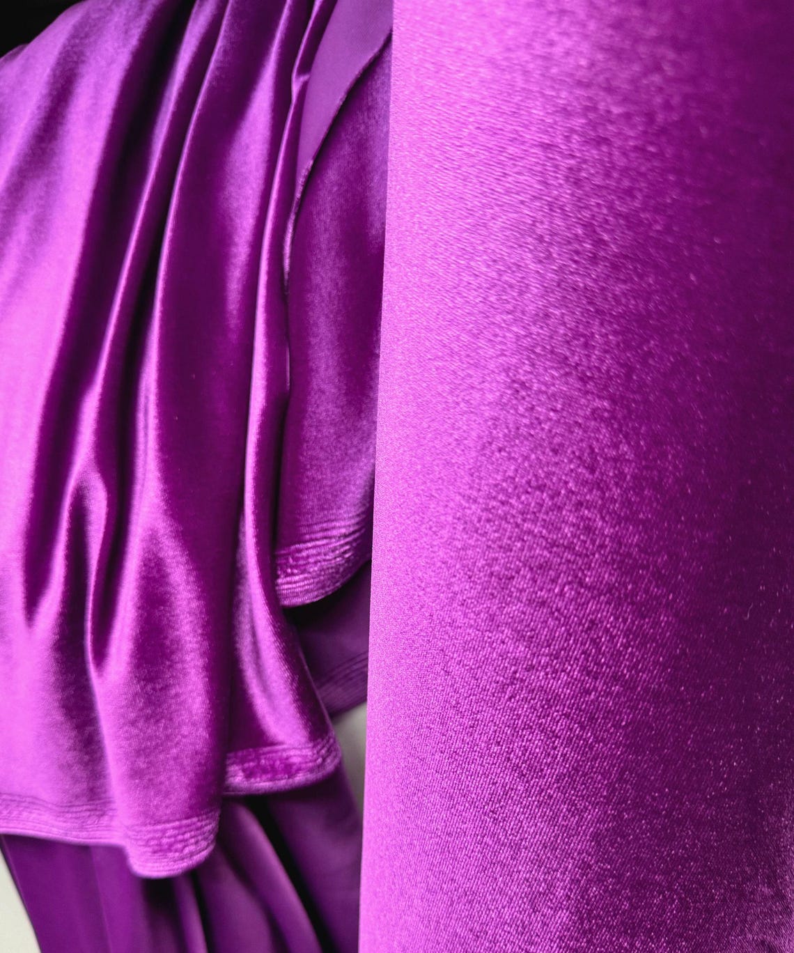 Magenta Stretch Velvet Fabric by the Yard – Luxury 4-way Stretch ...