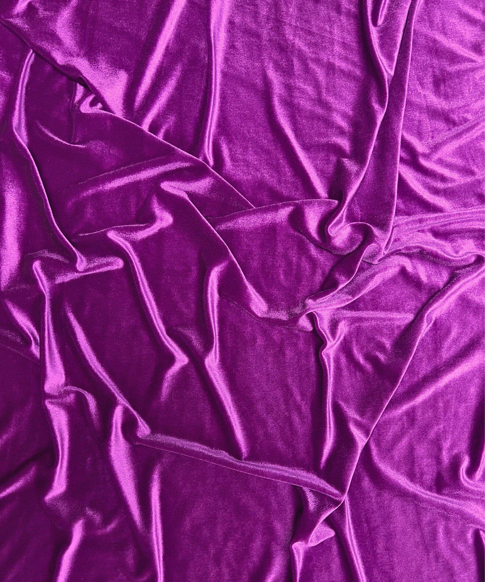 Magenta Stretch Velvet Fabric by the Yard – Luxury 4-way Stretch ...