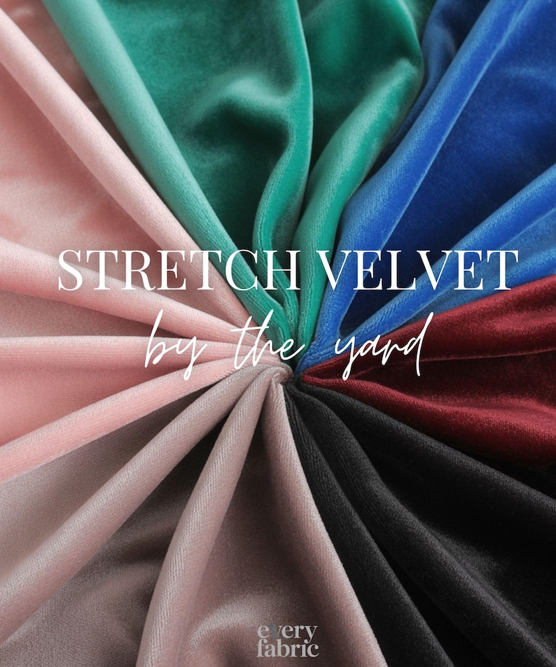 Stretchy Velvet Fabric by the Yard – Soft 4-way Luxury Velour in ...