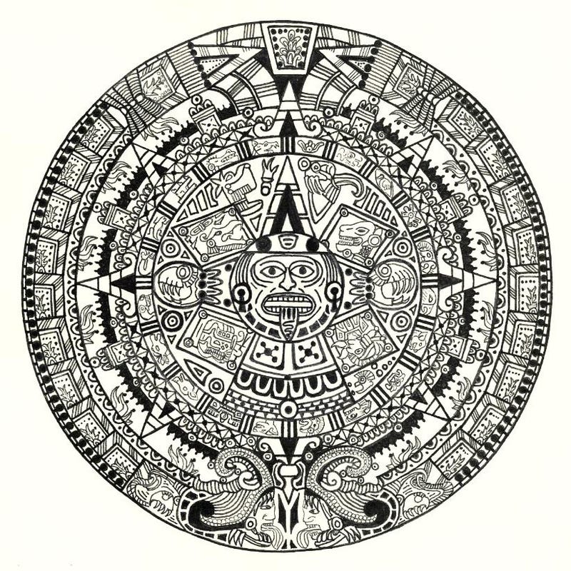 Aztec Sun Stone - Etsy