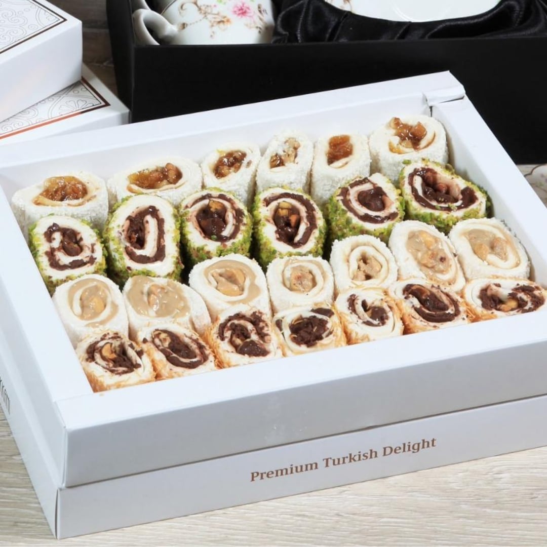 Gourmet Turkish Delight Gift Box: Assorted Handmade Sweets, Nuts ...