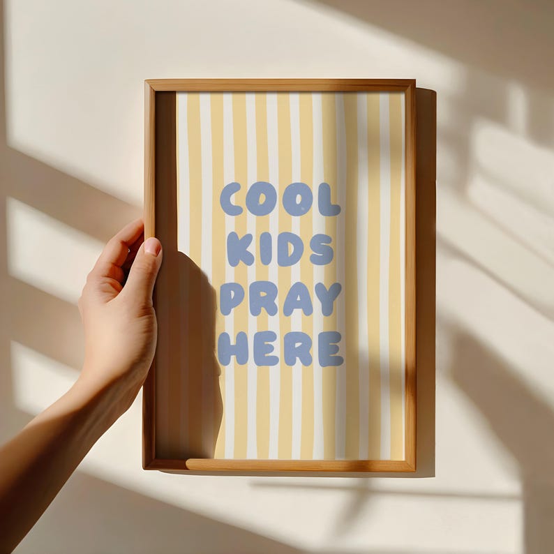 COOL KIDS PRAY Here Bold Modern Aesthetic Christian Art Prints ...