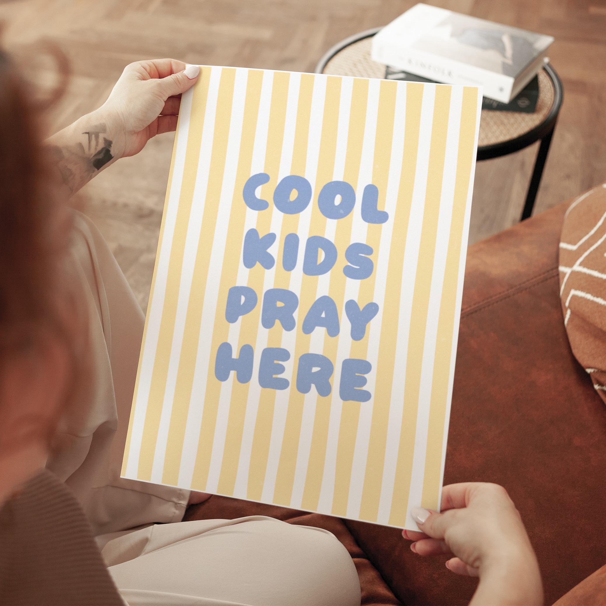 COOL KIDS PRAY Here Bold Modern Aesthetic Christian Art Prints ...