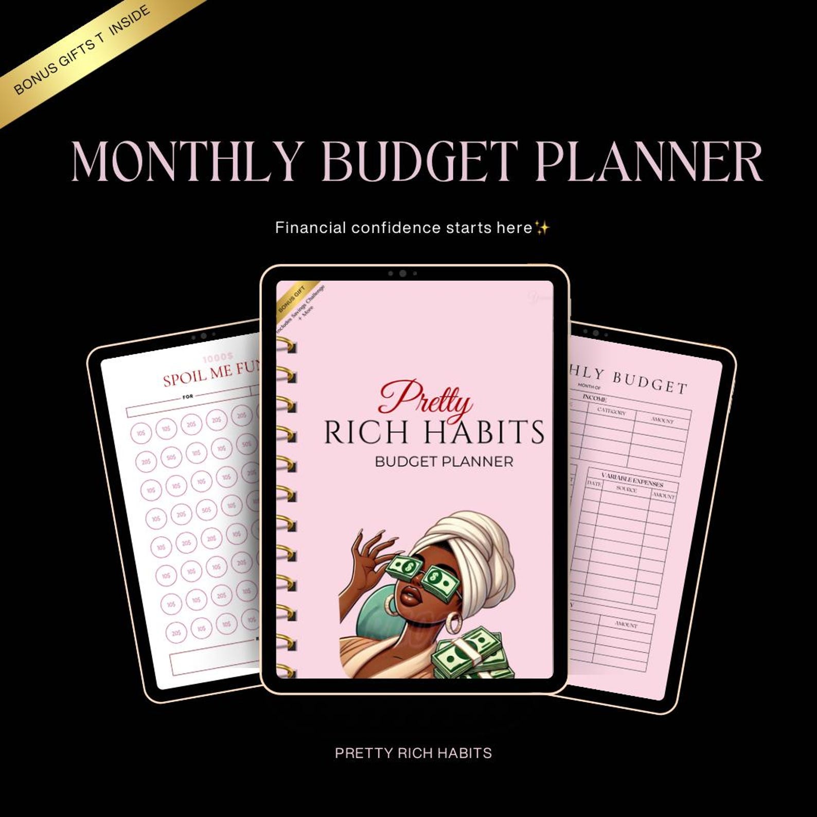 Monthly Budget Planner | 4 Paycheck Layouts, Saving Challenges ...
