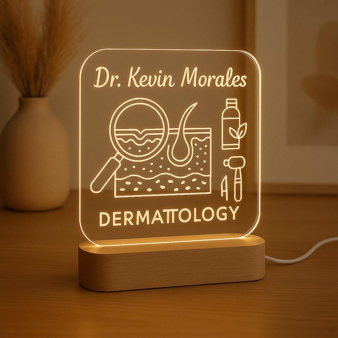 Dermatologist Custom Night Light Personalized LED Gift With Laser ...
