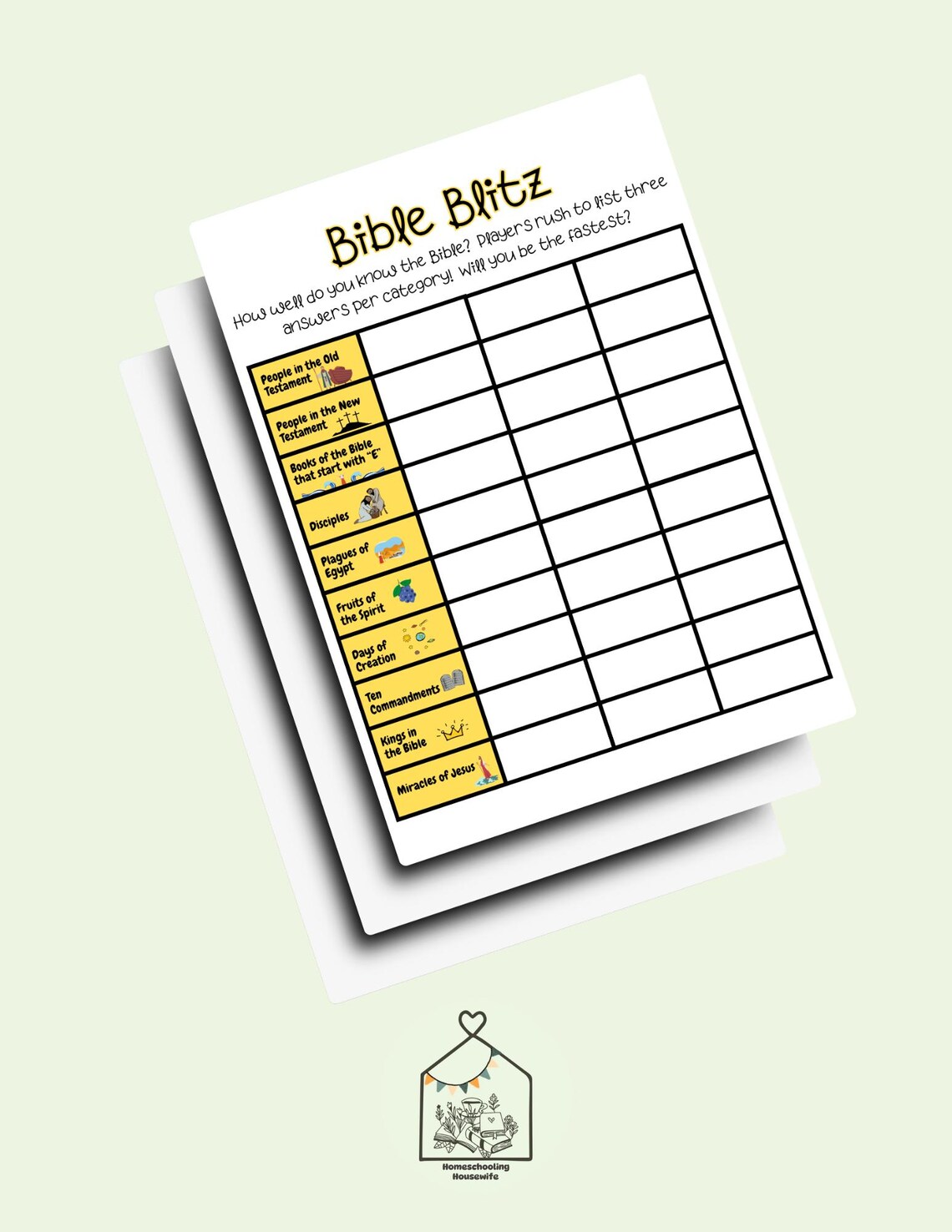 Bible Blitz Game: Fun Christian Family Activity (printable PDF - Etsy
