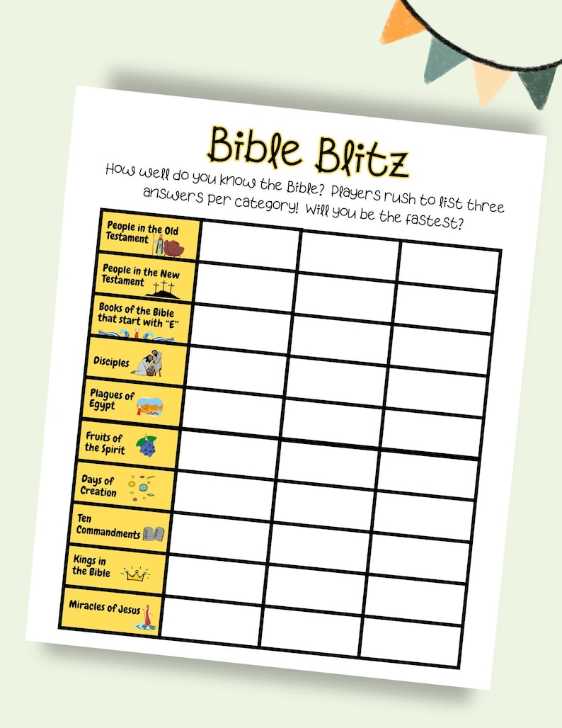 Bible Blitz Game: Fun Christian Family Activity (printable PDF - Etsy