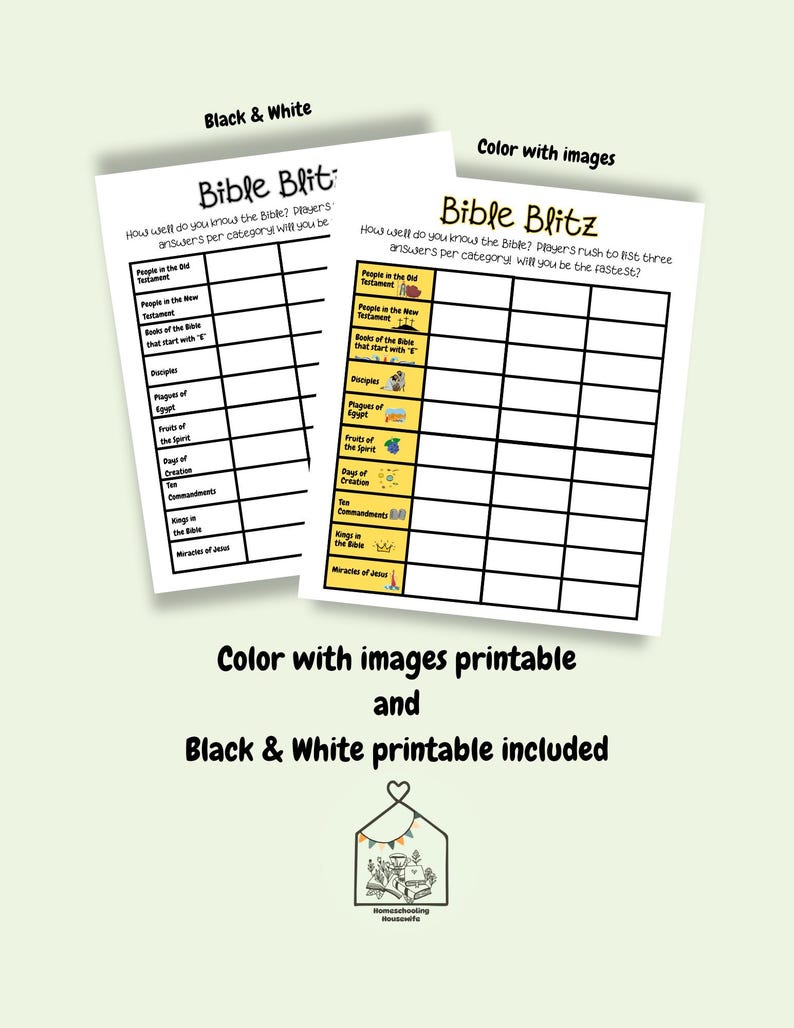 Bible Blitz Game: Fun Christian Family Activity (printable PDF - Etsy