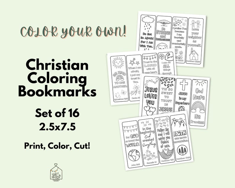 Bible Verse Coloring Bookmarks: Christian Scripture, Sunday School ...