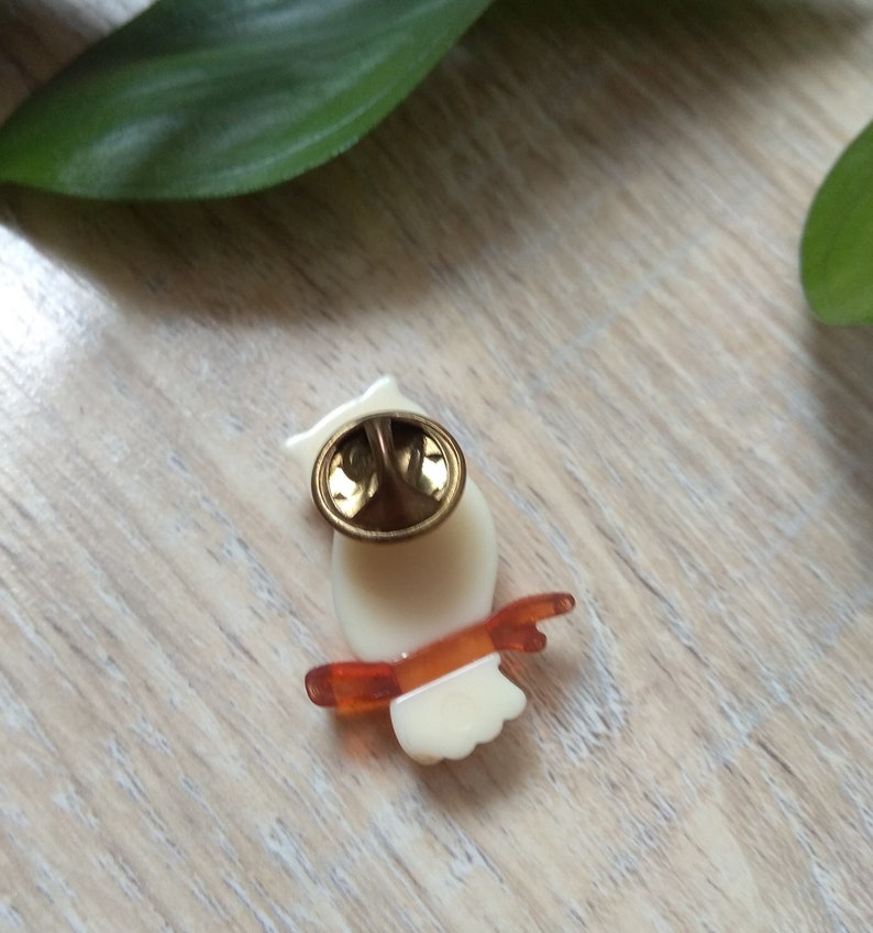 Vintage Avon White Snowy Owl Lapel Pin, Ivory Color Bird Sitting on a ...