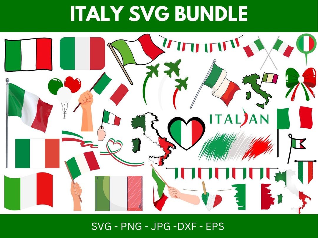 Italian Flag SVG Bundle, Layered Cut Files (digital Download) - Etsy