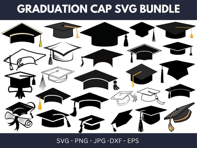 Graduation Cap SVG Bundle: Class of 2025 Clipart (digital Download) - Etsy