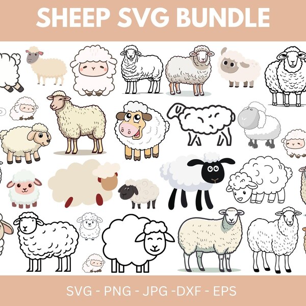 Sheep Svg - Etsy Canada
