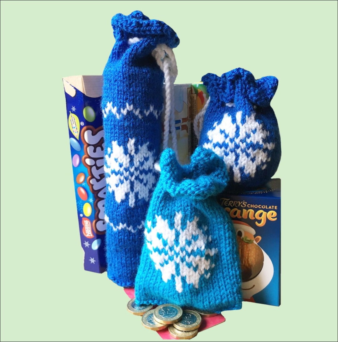 Knitting Pattern: Christmas Snowflake Chocolate Gift Bags. Smartie ...