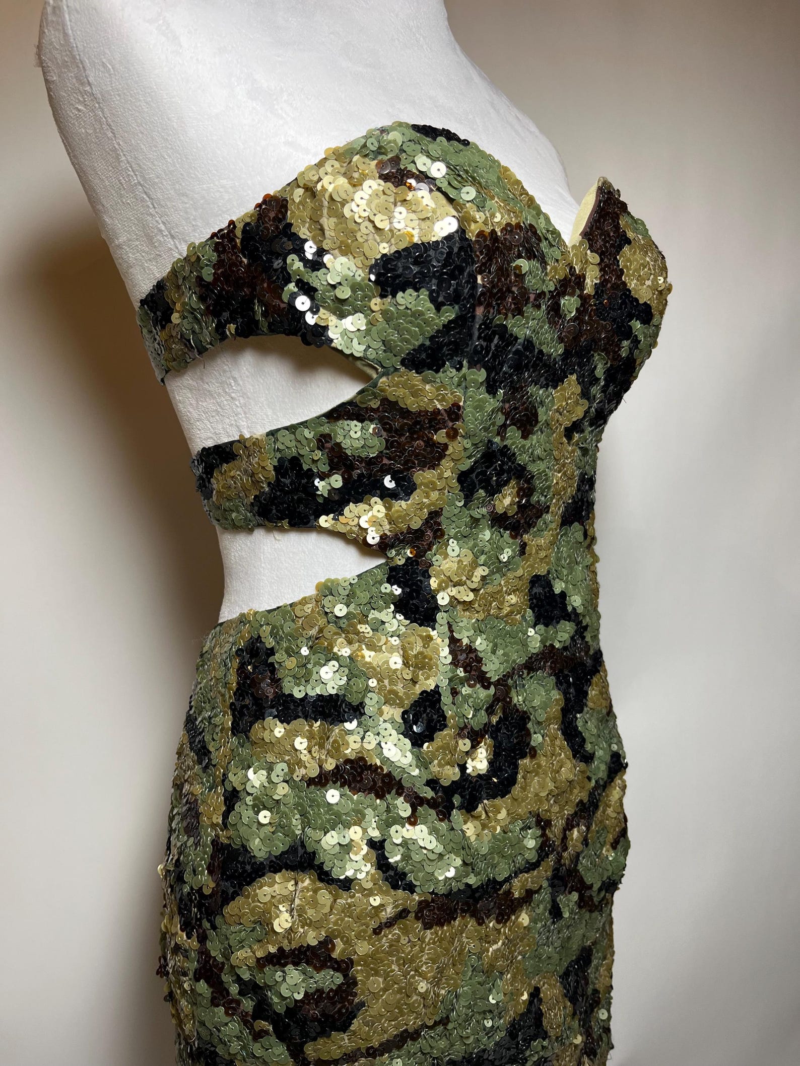 Y2K Backless Camo Sequin Party Dress - Etsy