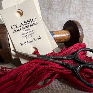 Ribbon Red by Classic Colorworks is 5 Yard of Over Dyed Cotton Thread ...