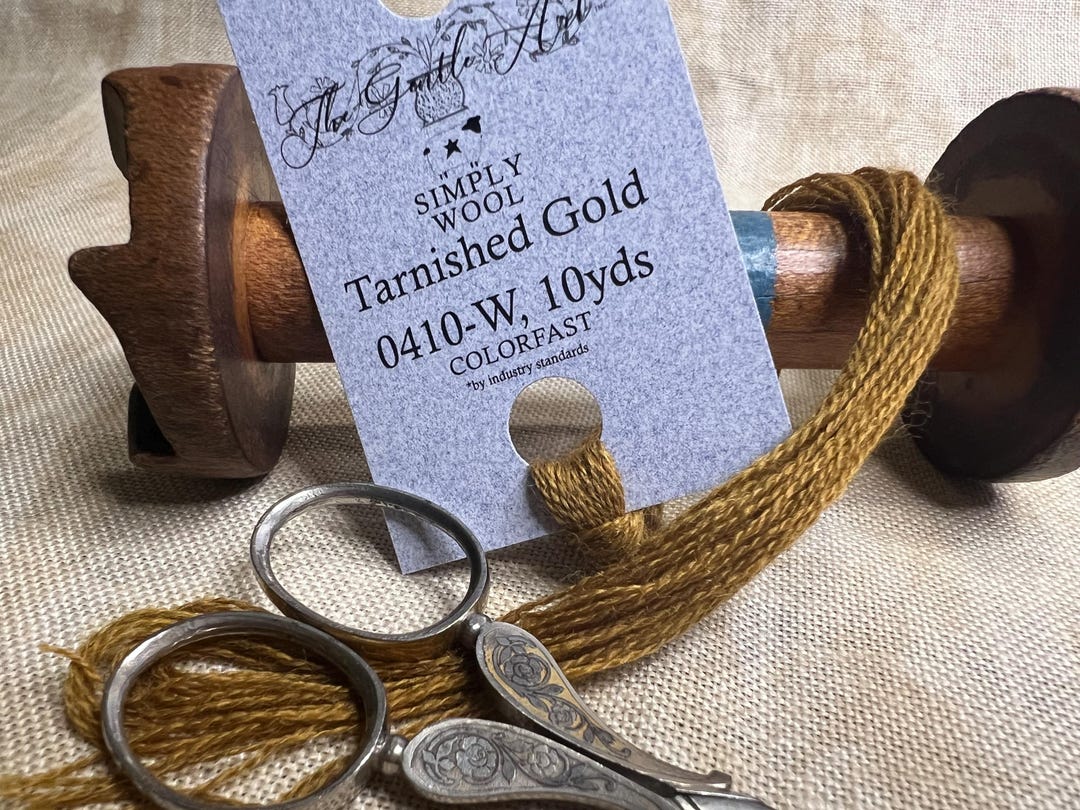 Tarnished Gold by the Gentle Art Simple Wool Thread is a 10 Yard Skein ...