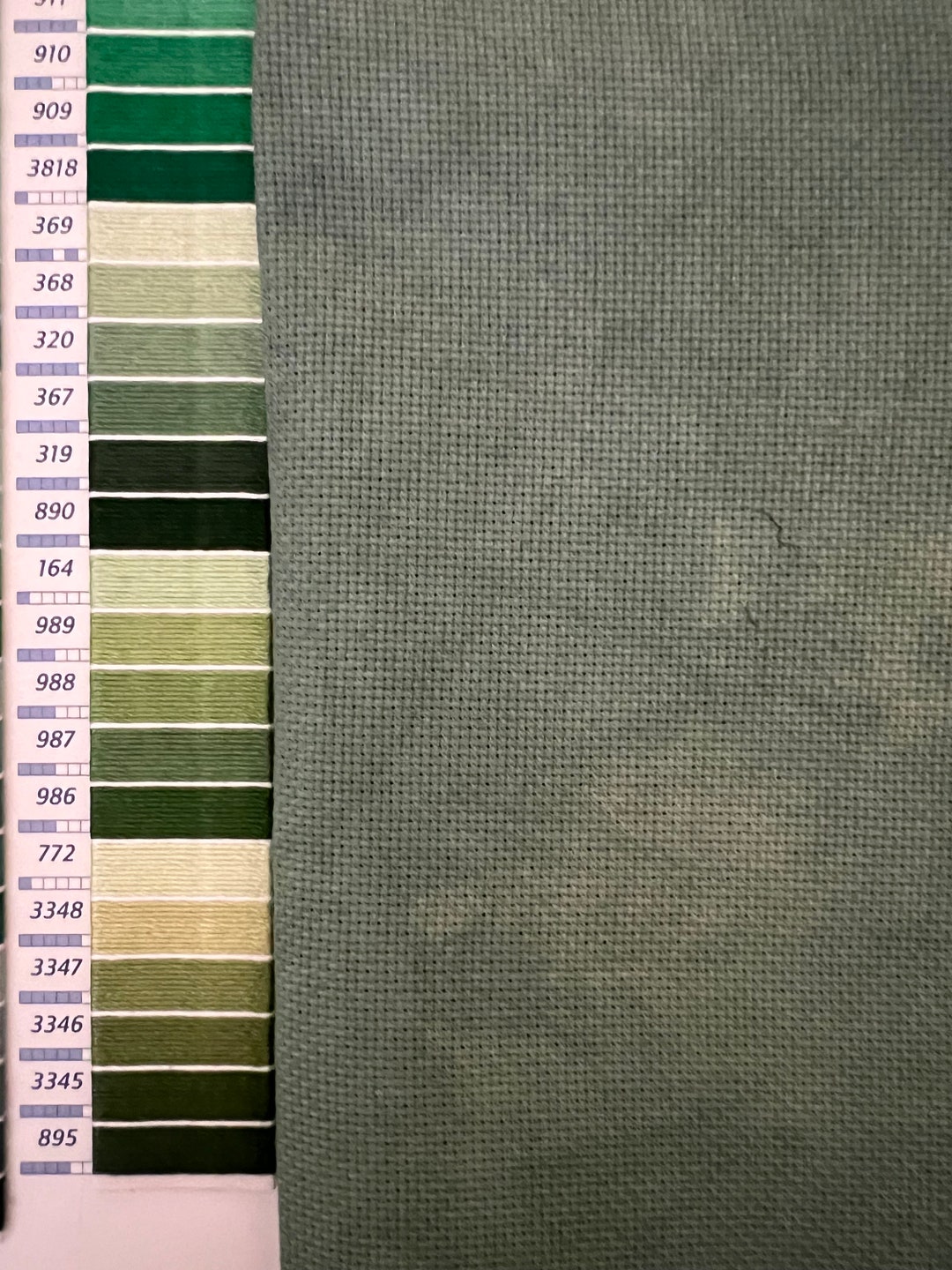 New England Green 16 Count Aida 1/4 Yard Cut Zweigart Based Hand Dyed ...