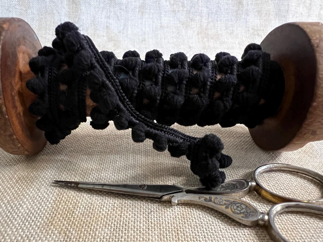 Black Mini Pom Pom 1 Yard by From the Cauldron - Etsy